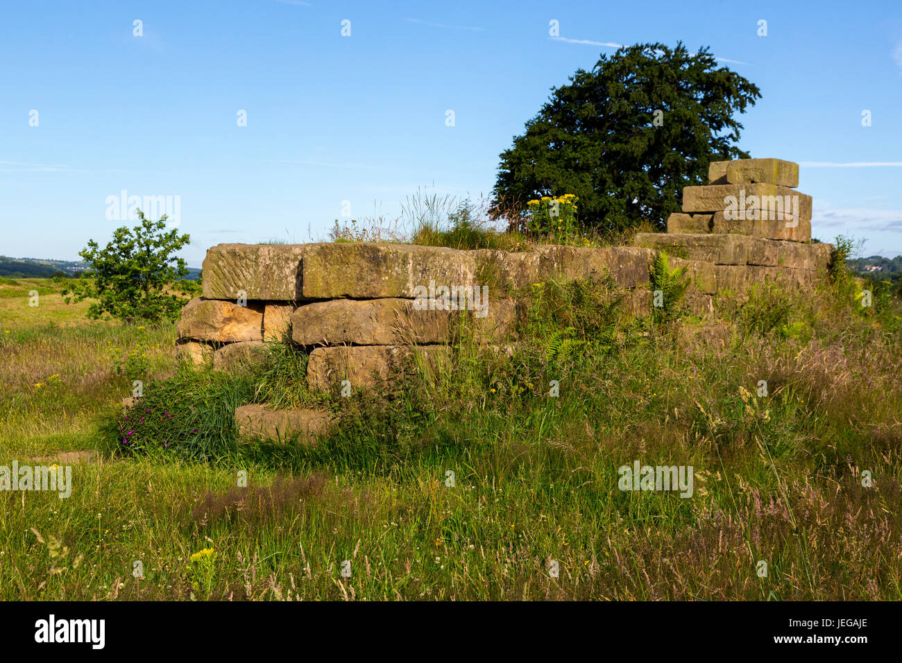 Corbridge, Northumberland, England, UK. Reconstructed Walkway to Roman ...