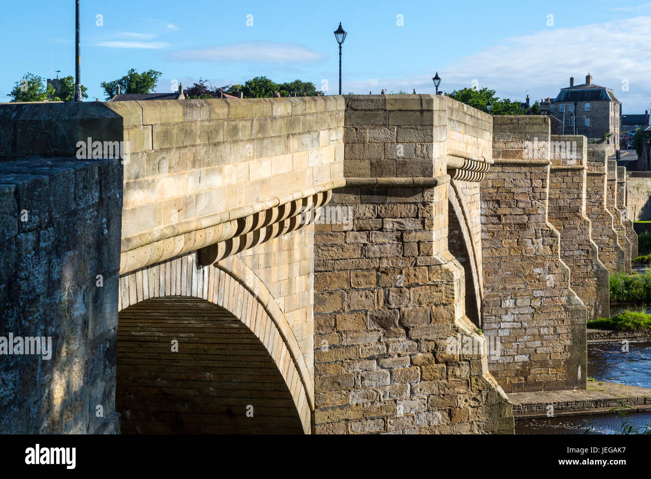 Corbridge, Northumberland, England, UK. Bridge over the River Tyne ...