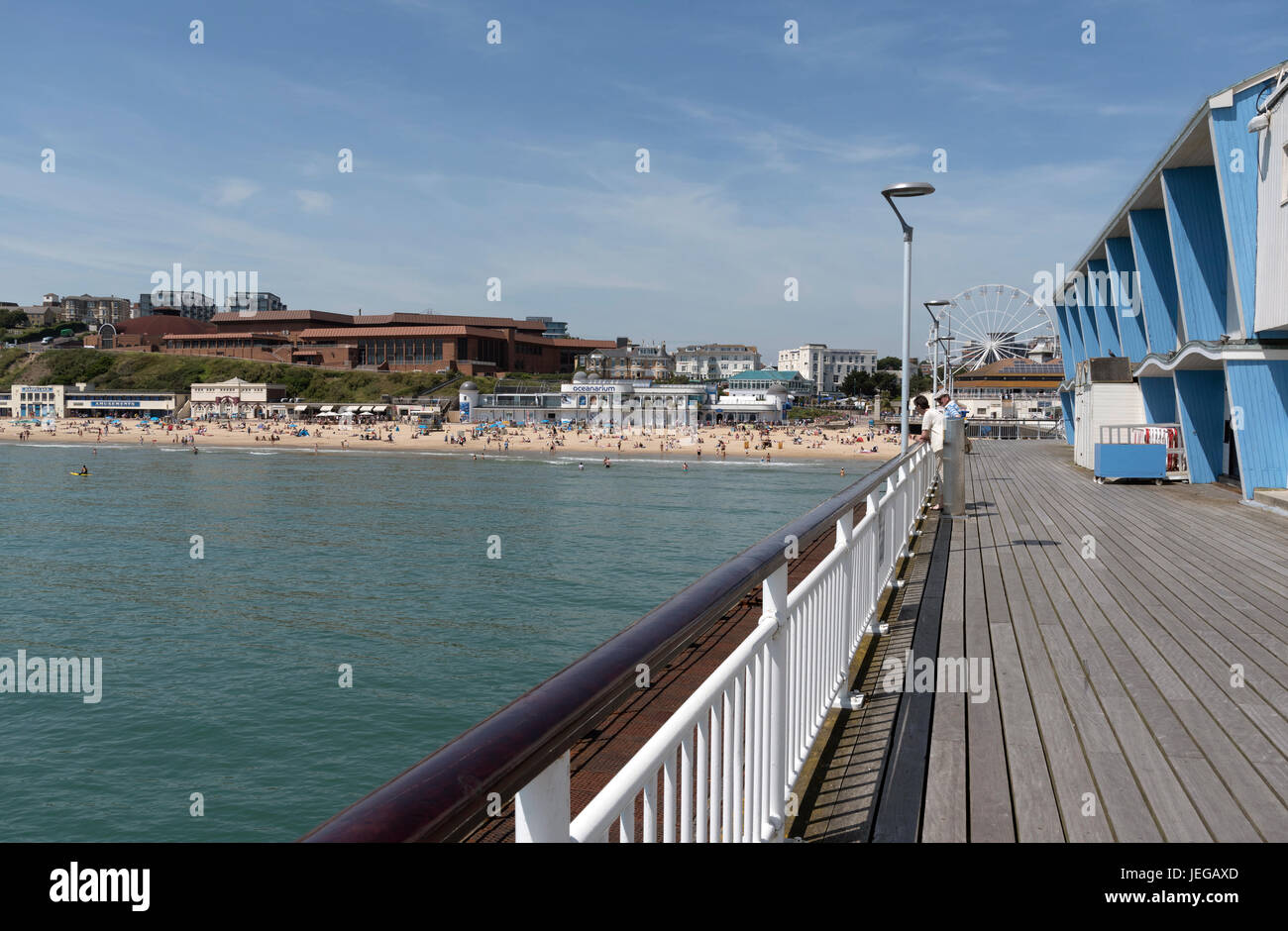The pier and beach at Bournemouth a popular seaside resort in southern ...