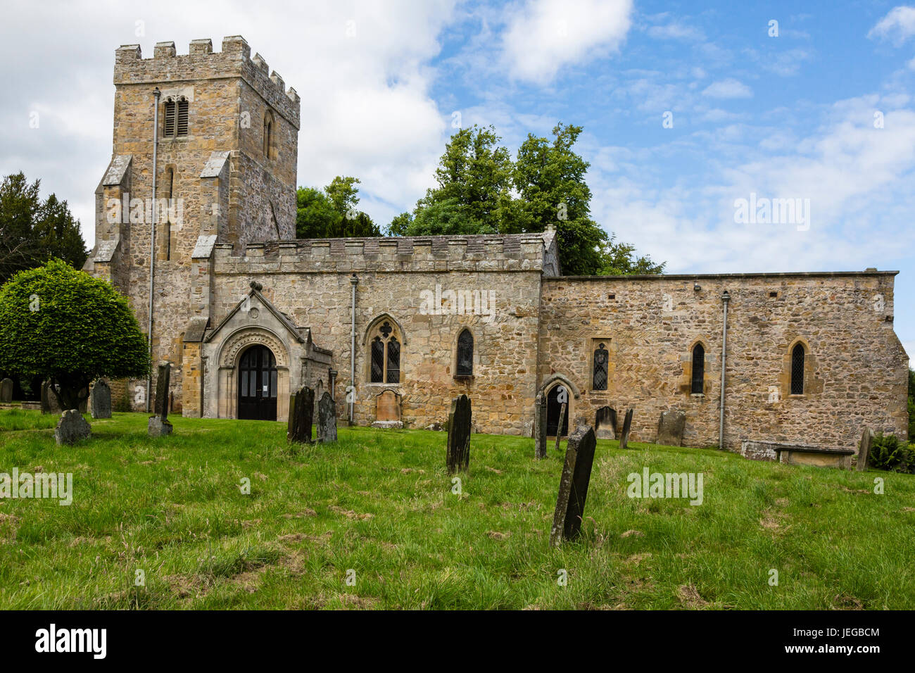 Yorkshire, England, UK. St. Oswald's Church, Hauxwell, near Leyburn ...