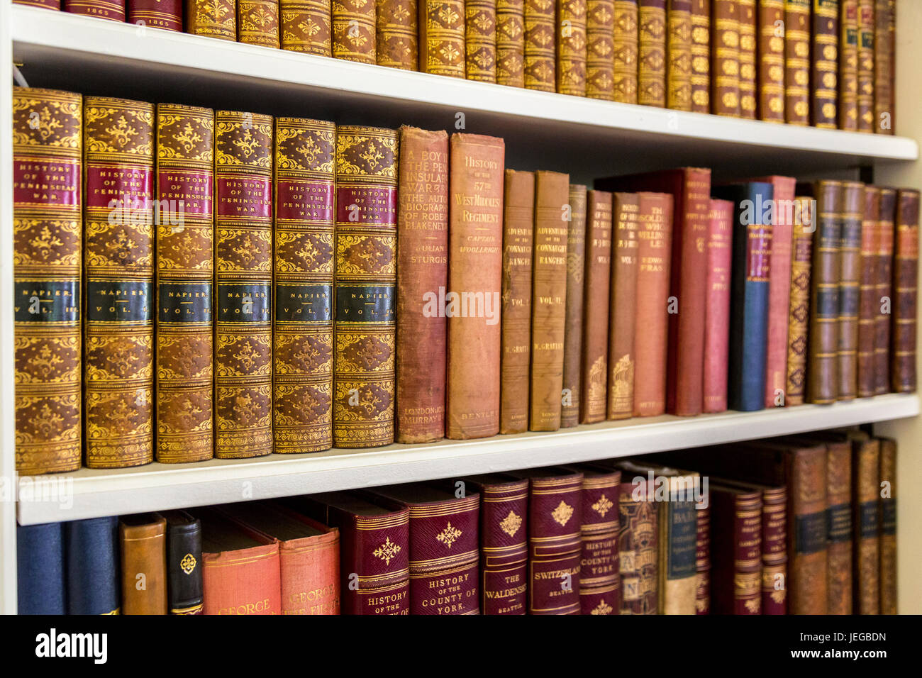 Yorkshire, England, UK. Antiquarian Books in Library of a Country ...
