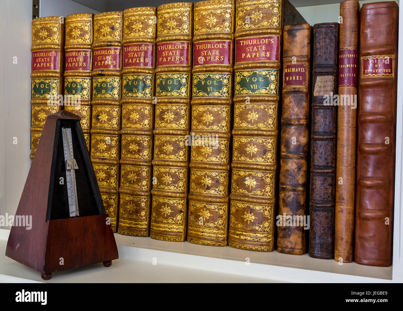 Yorkshire, England, UK. Antiquarian Books in Library of a Country ...