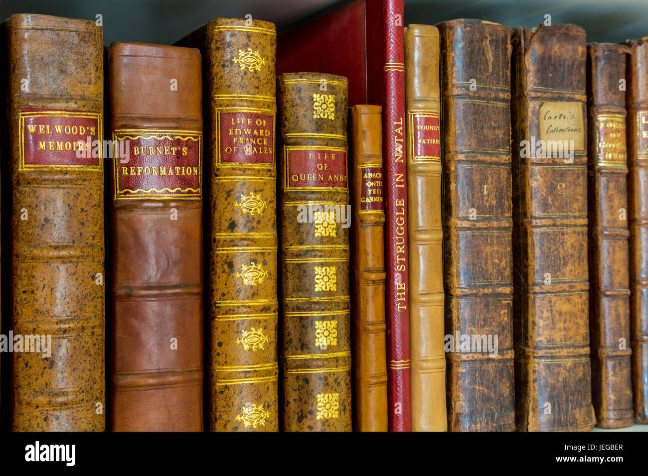 Yorkshire, England, UK. Antiquarian Books in Library of a Country ...