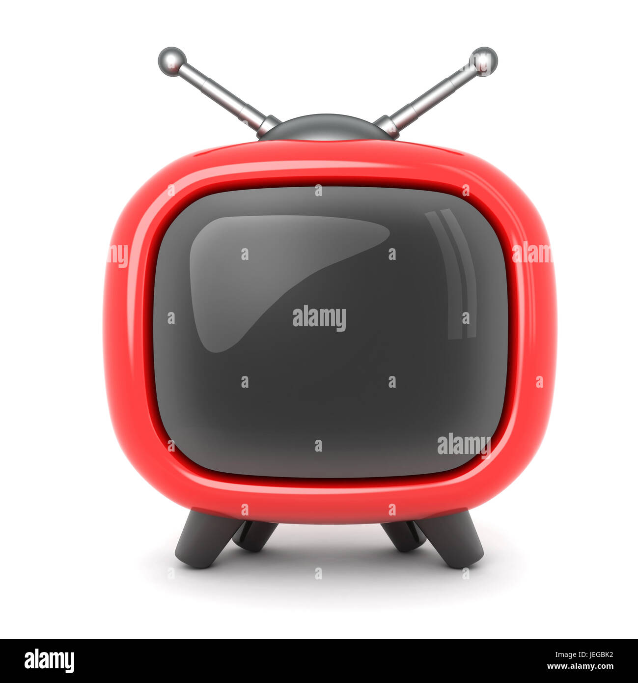 Red TV symbol on a white background. 3d illustration Stock Photo - Alamy