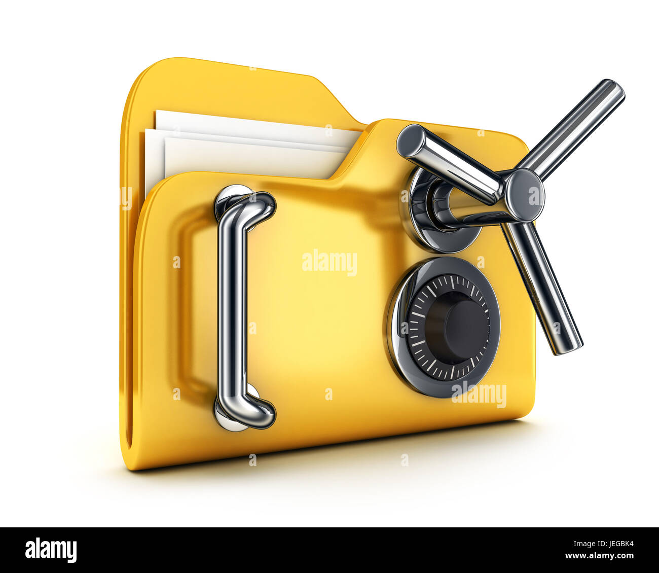 Abstract safety file symbol on white background. 3d illustration Stock ...