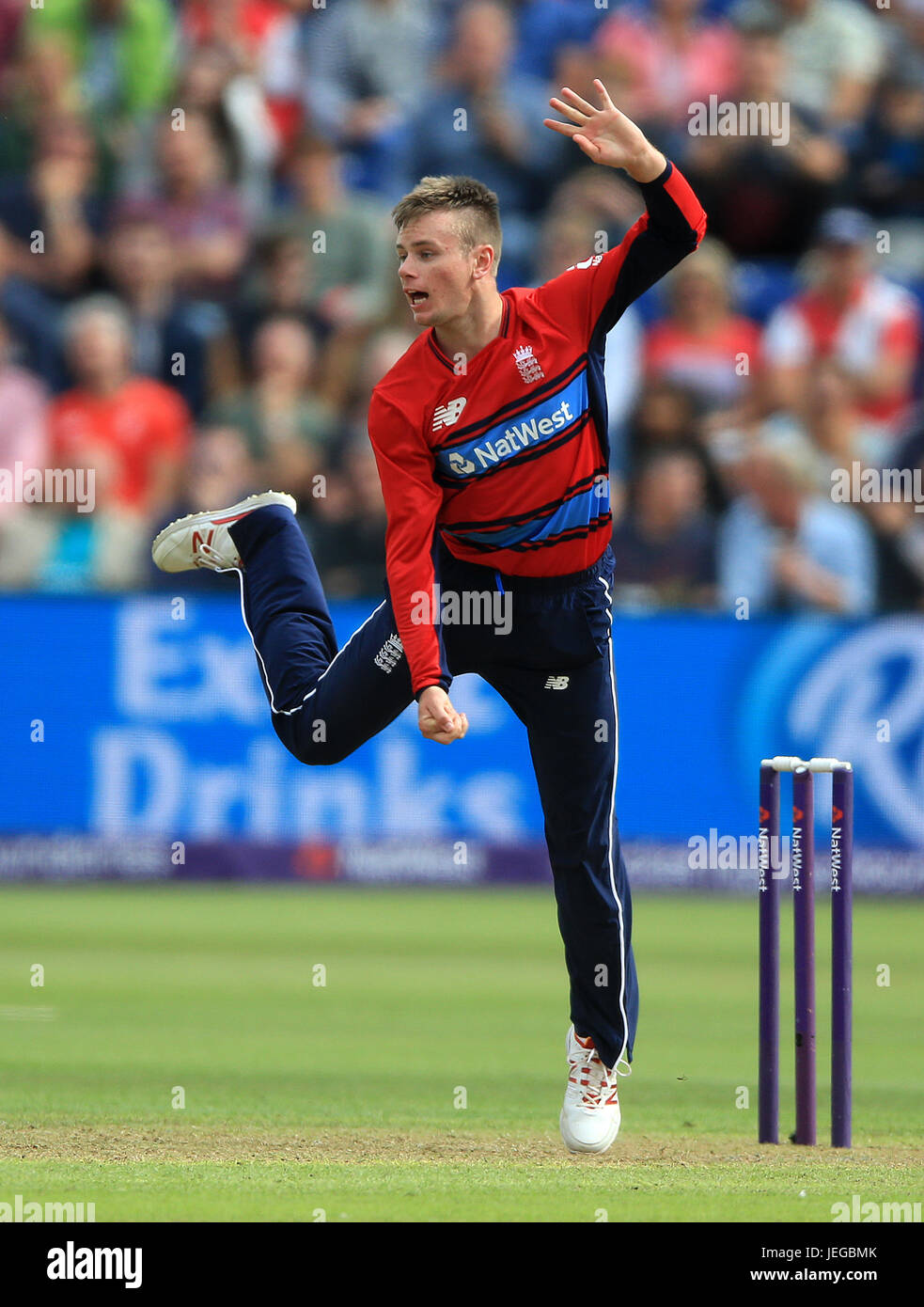 England's Mason Crane during the T20 match at the SSE SWALEC, Cardiff ...