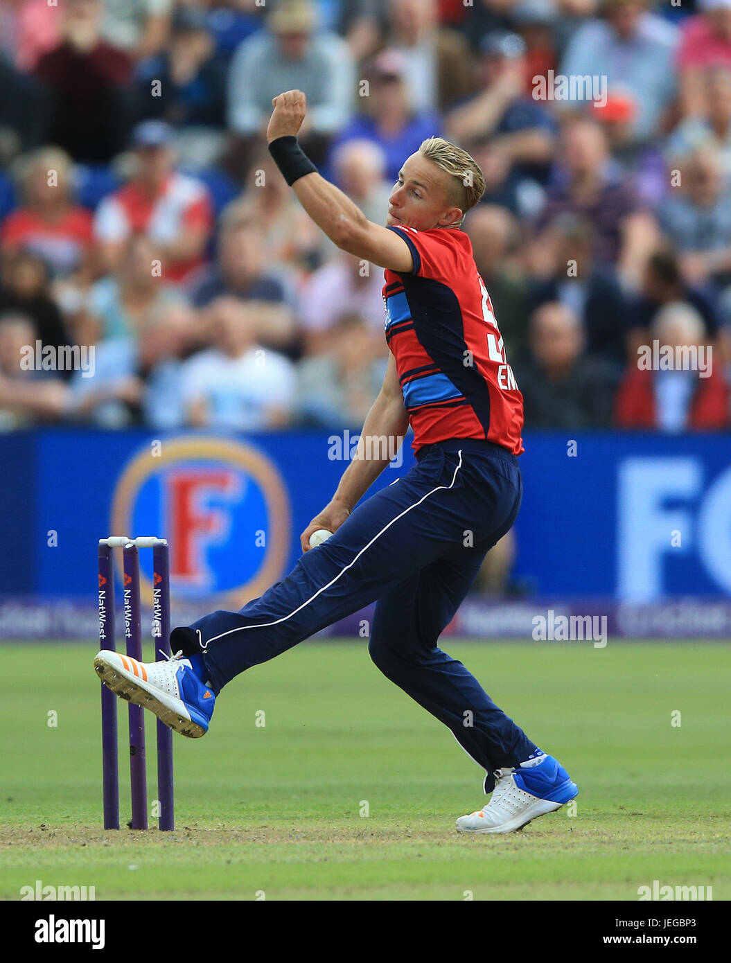 England's Tom Curran during the T20 match at the SSE SWALEC, Cardiff ...