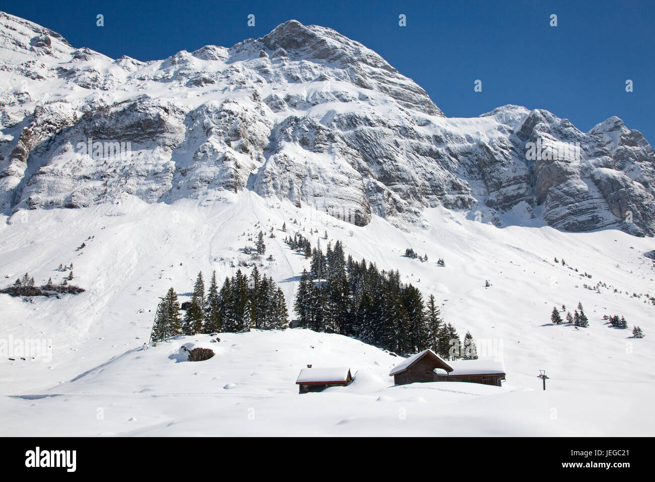 Winter in the swiss alps near mount Santis, Switzerland Stock Photo - Alamy