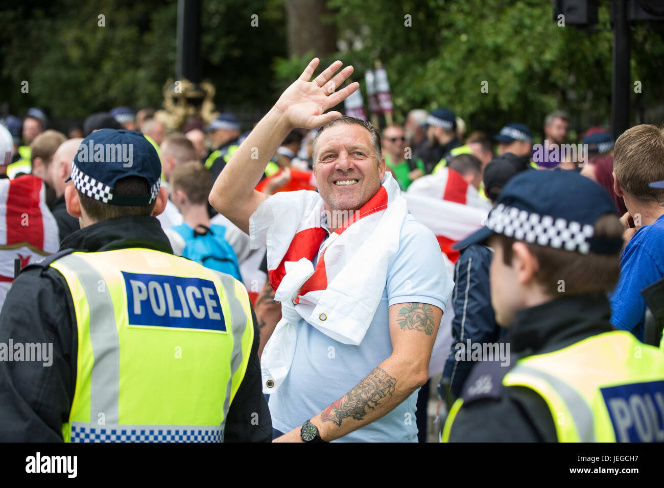London, UK. 24th June, 2017. Members of the English Defence League ...