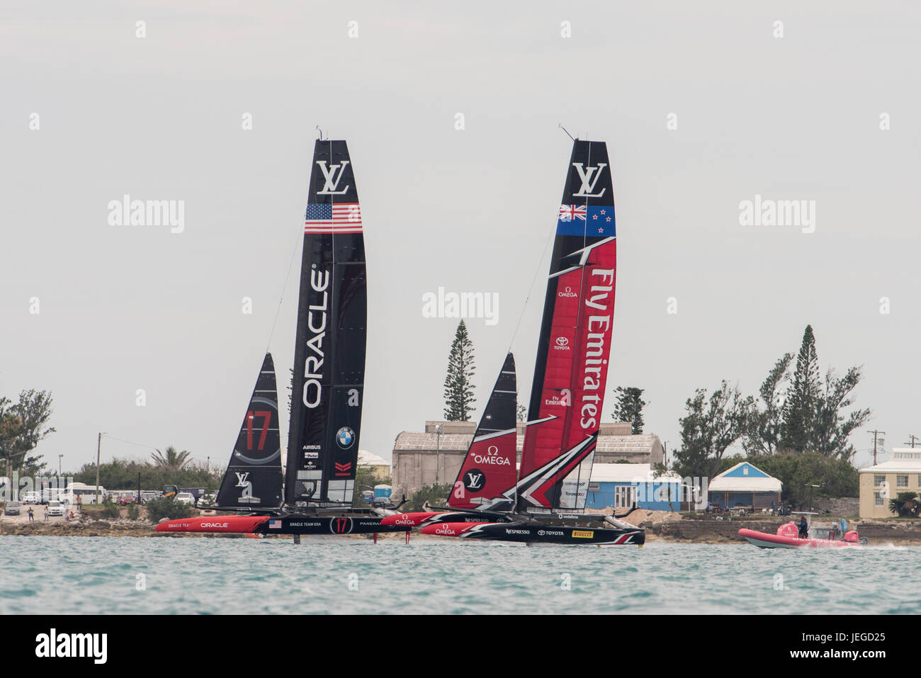 The Great Sound, Bermuda, 24th June 2017, Oracle Team USA and Emirates ...