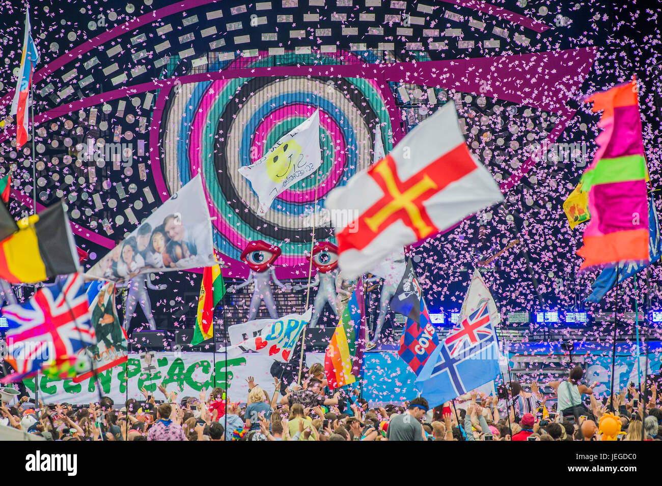 Glastonbury, Somerset, UK. 24th June, 2017. Katy Perry plays the ...