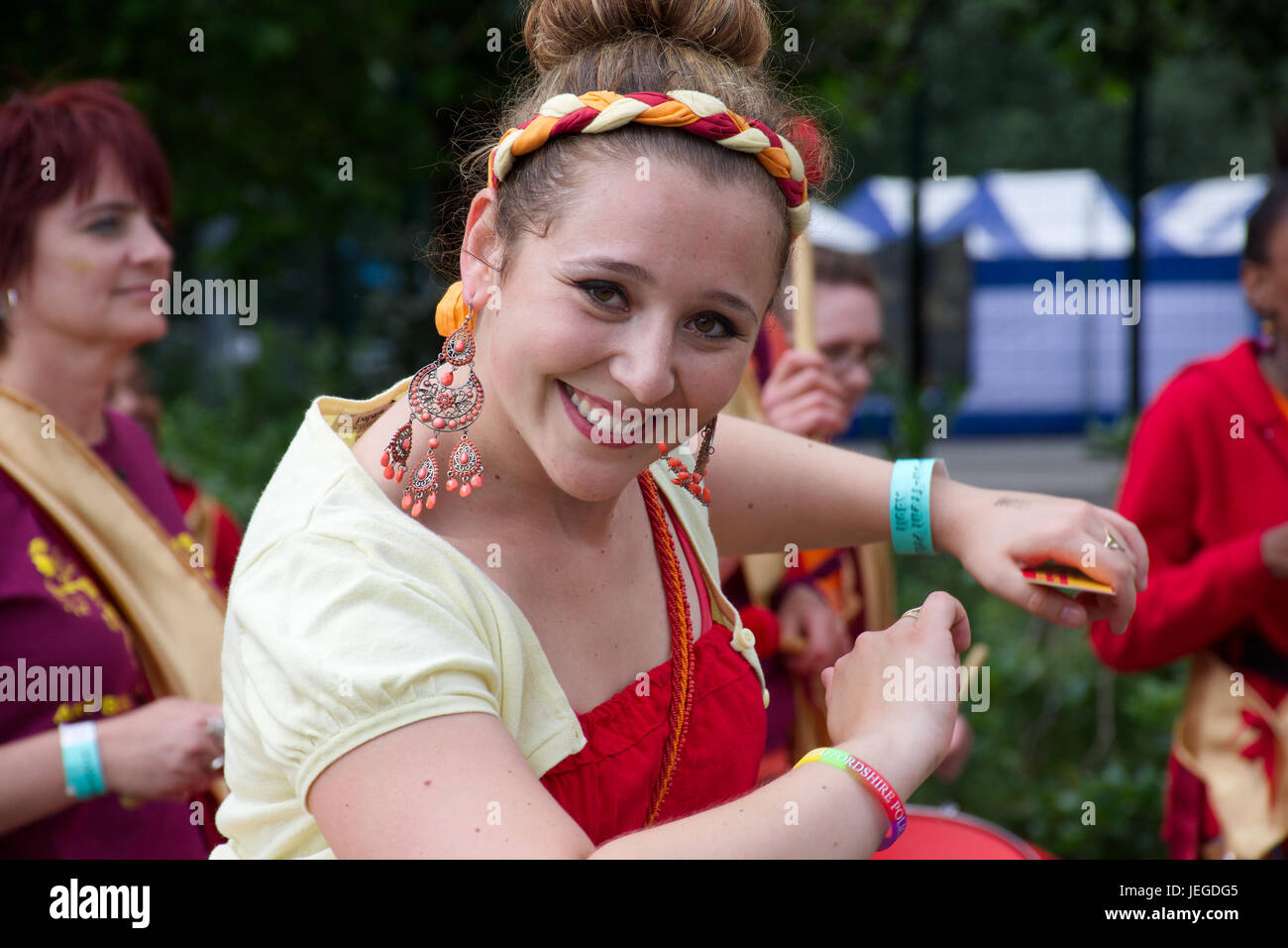 Woman dancing on LGBT pride event Stock Photo - Alamy