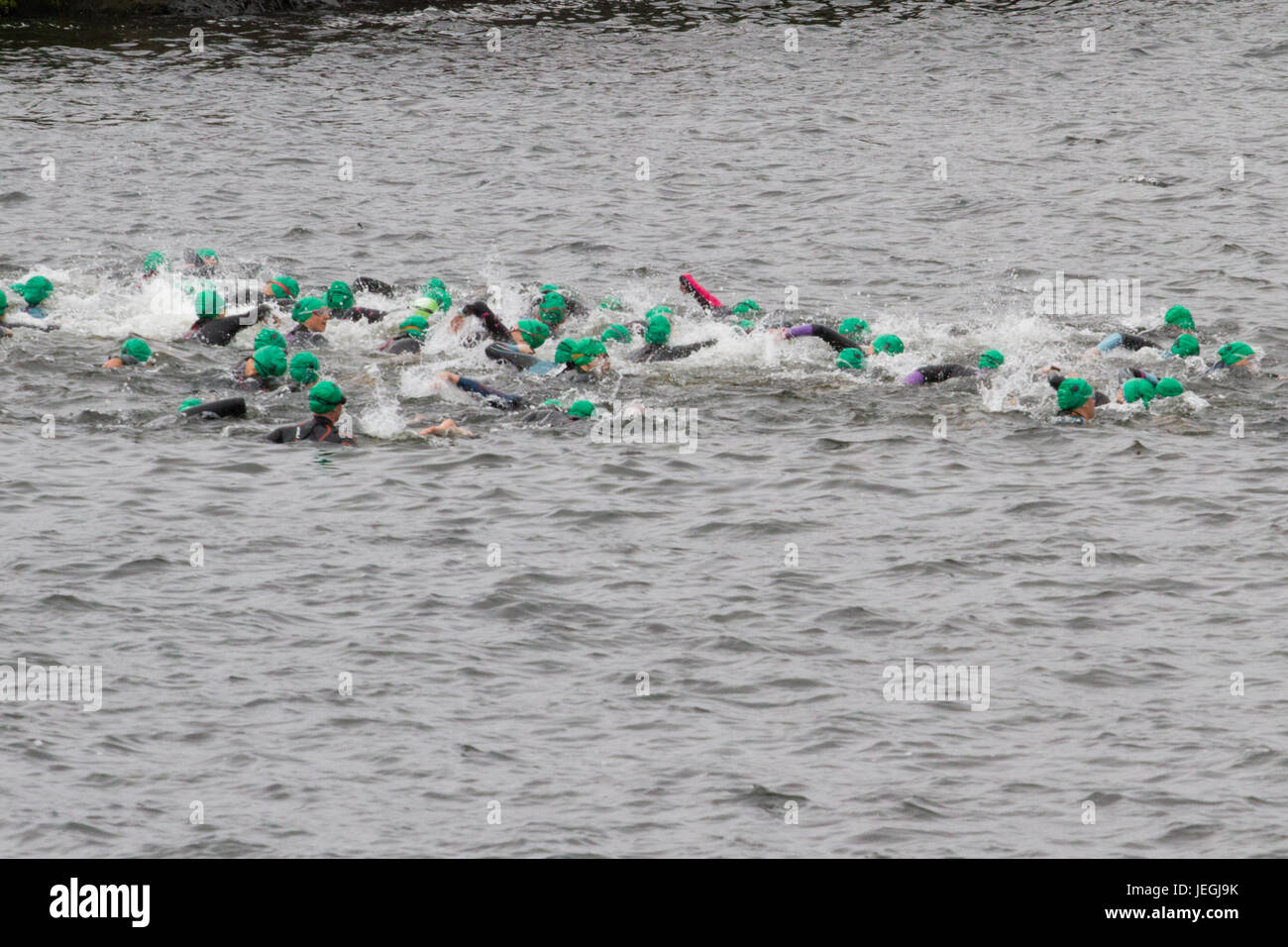 Cardiff Triathlon, Cardiff Bay, South Wales. 25 June 2017. Athletes ...