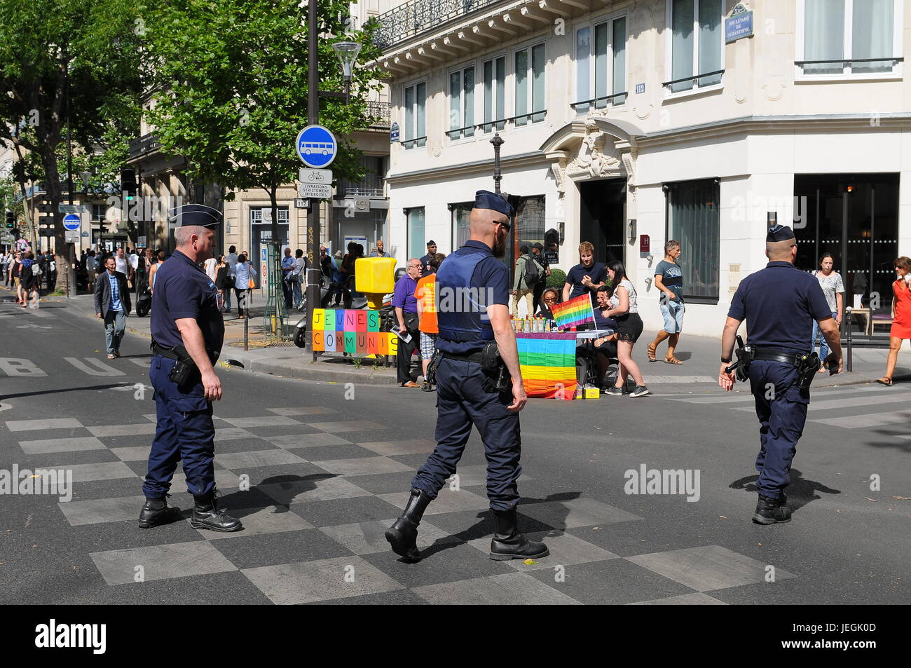 Paris, France. 24th June, 2017. Paris Rainbow flags are pictured as ...