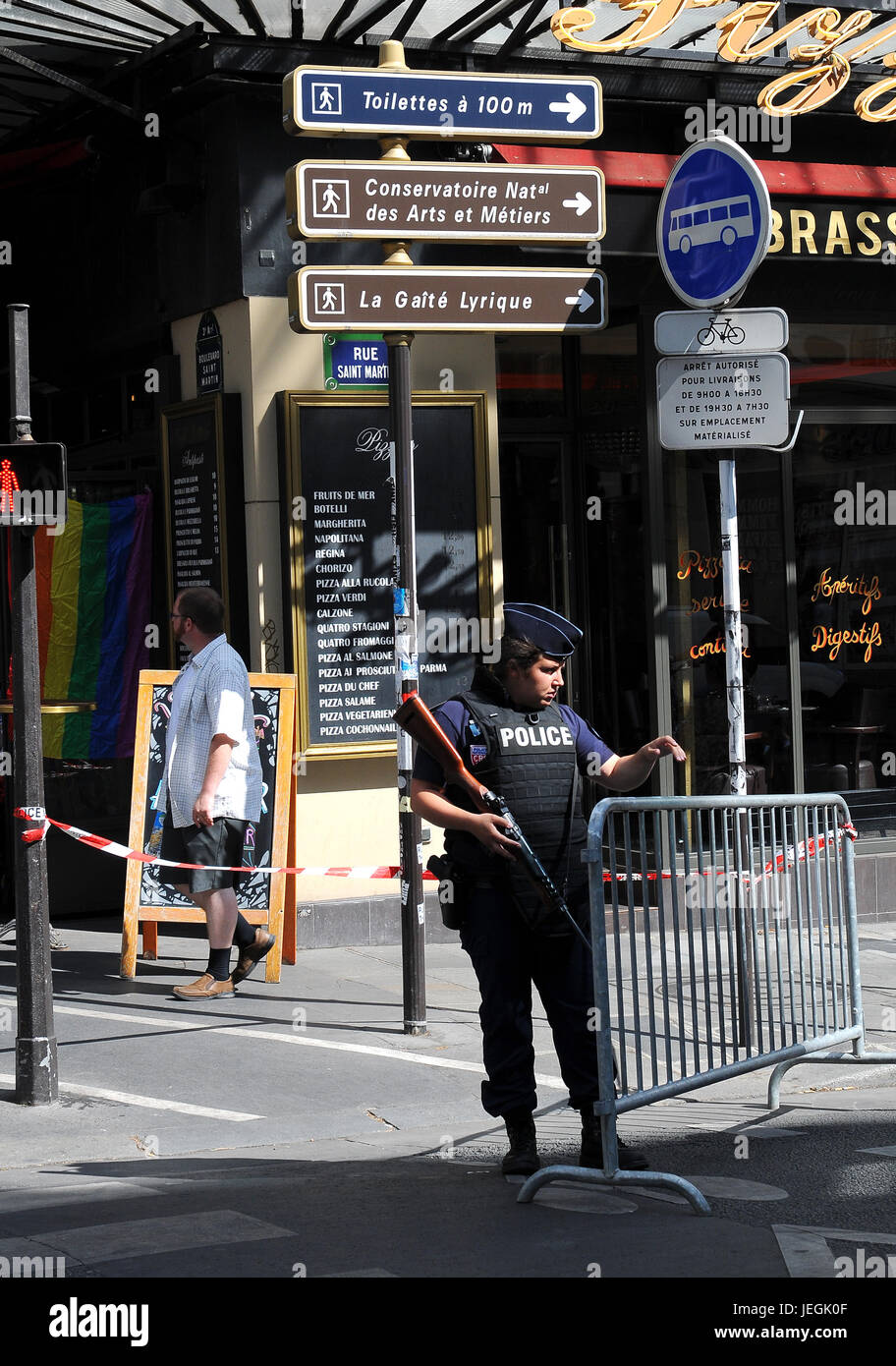 Paris, France. 24th June, 2017. Paris Rainbow flags are pictured as ...