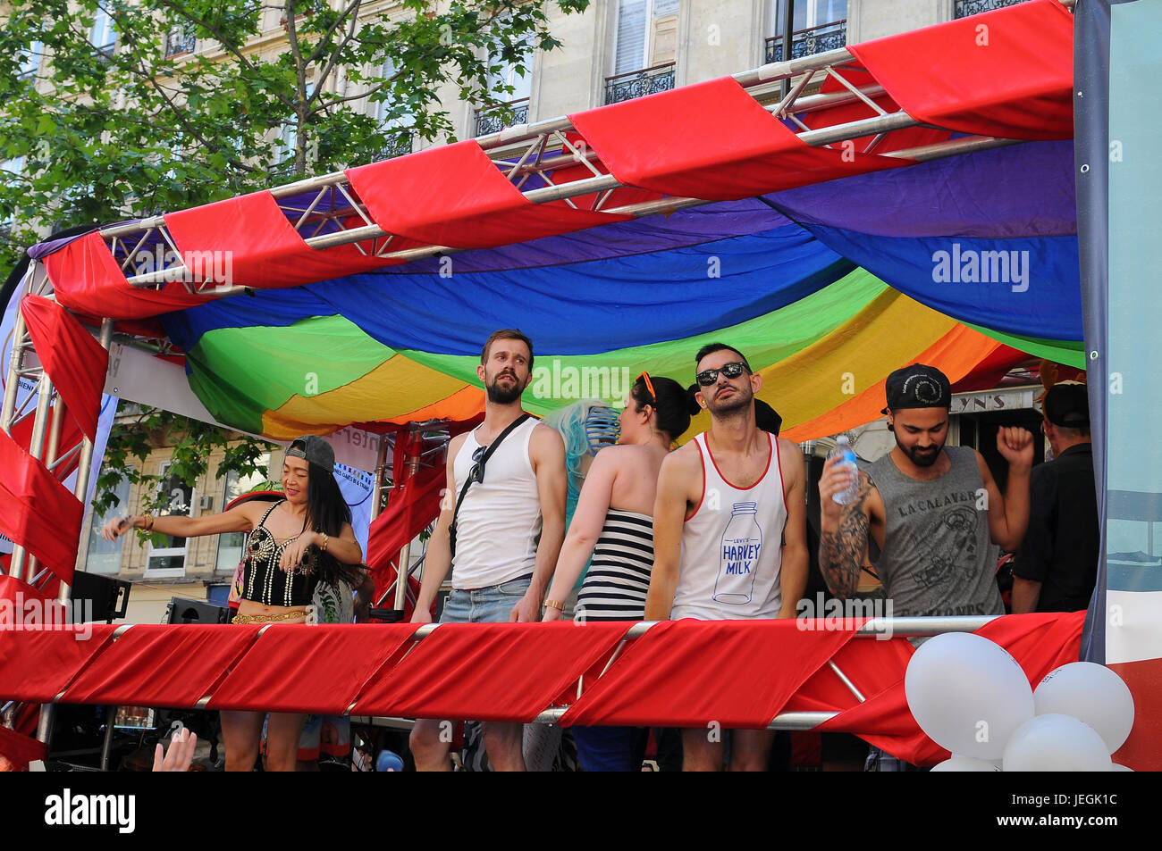Paris France 24th June 2017 Paris Rainbow Flags Are Pictured As