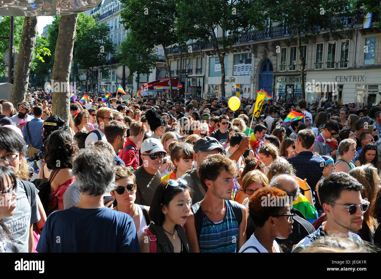 Paris France 24th June 2017 Paris Rainbow Flags Are Pictured As