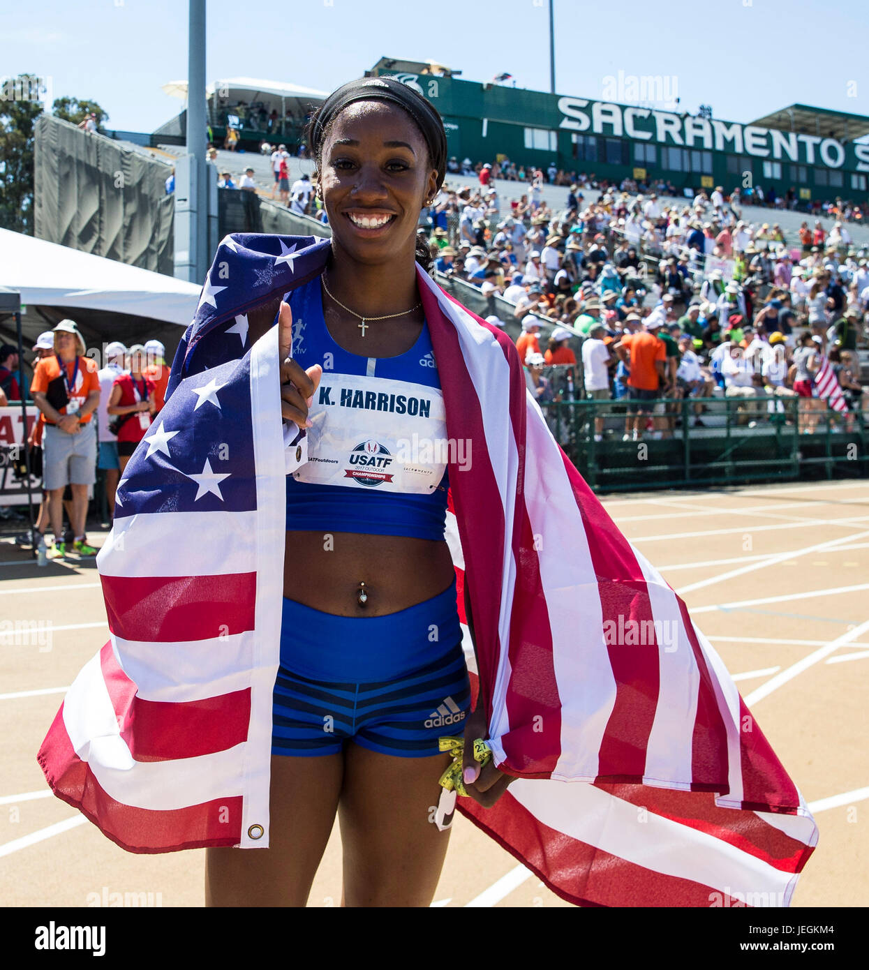 Sacramento, CA. 24th June, 2017. Women's 100m Hurdles runner Kendra ...
