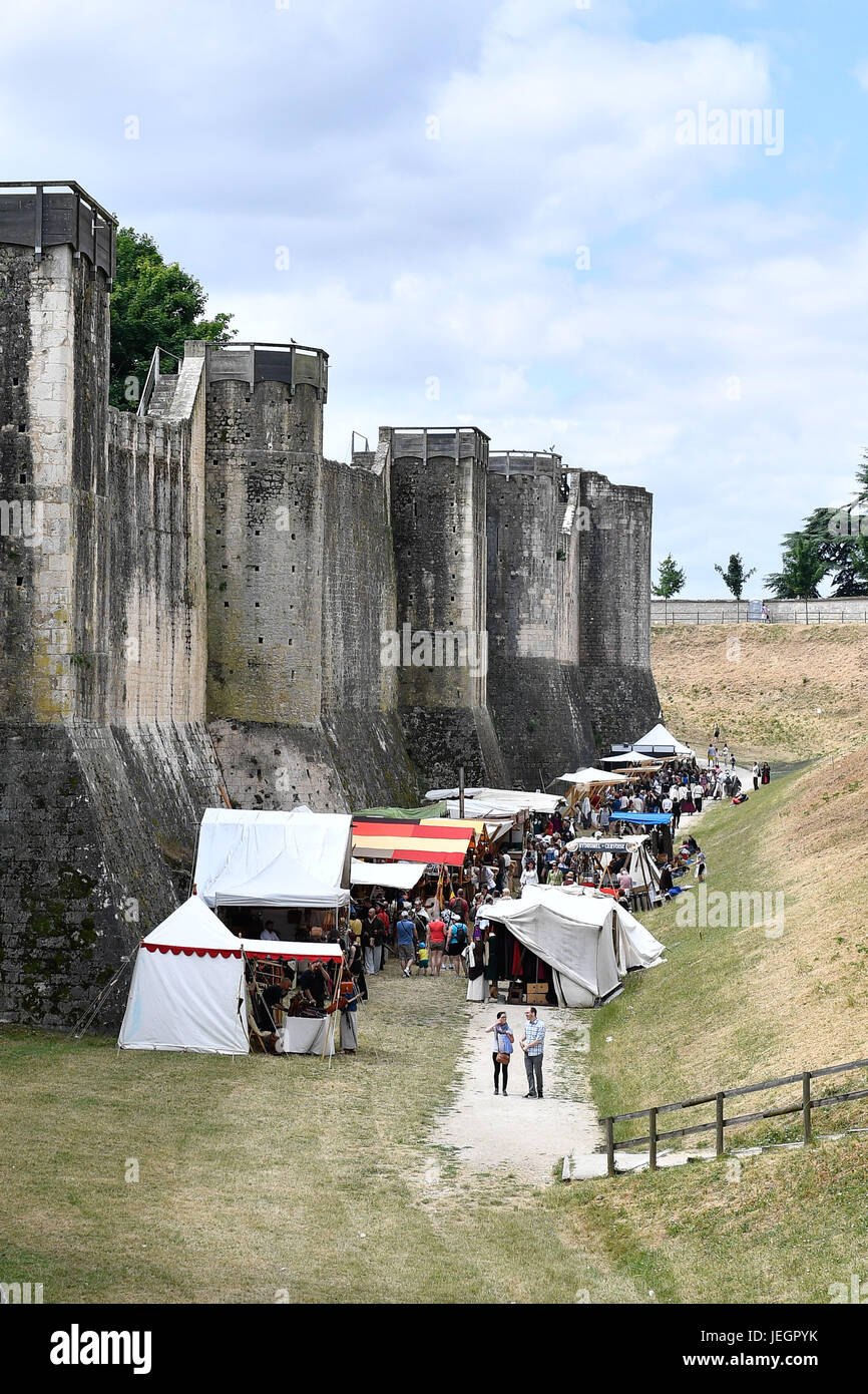 Provins. 24th June, 2017. Photo taken on June 24, 2017 shows the wall ...