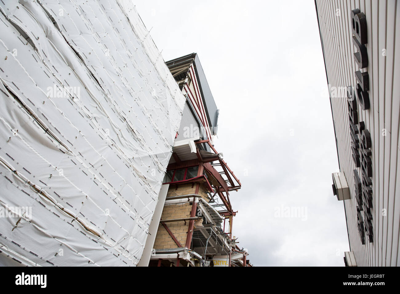 London, UK. 25th June, 2017. Demolition of the West Stand continues at ...