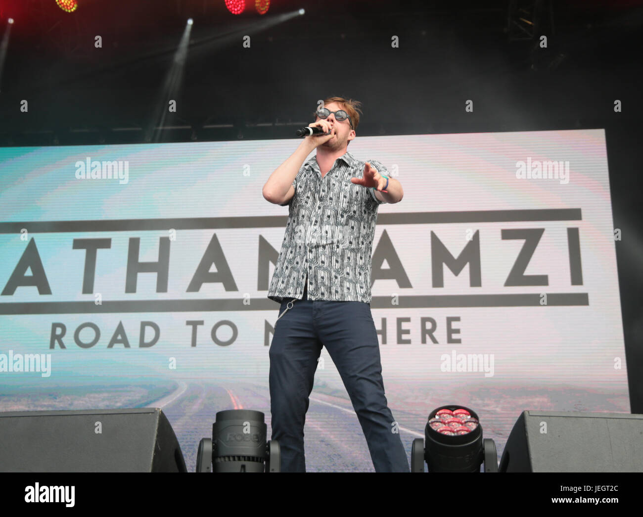 London, UK. 25th June, 2017. Ricki Wilson lead singer of the band ...