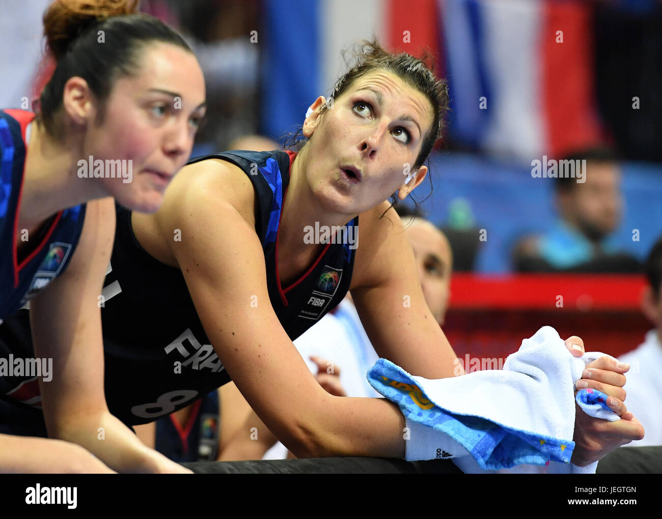 Helena Ciak of France reacts during the FIBA Women's European ...