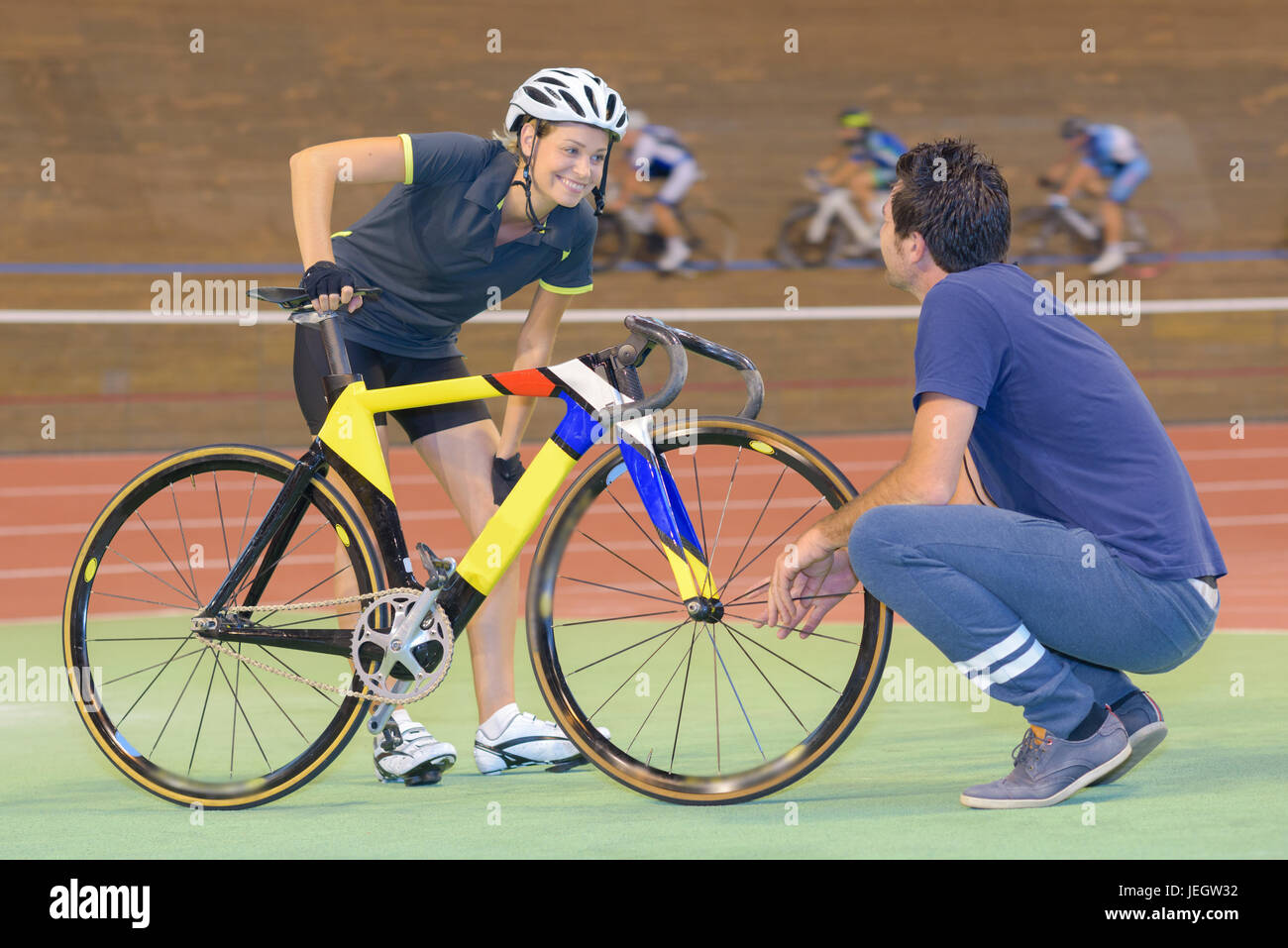 Female cycling coach hi-res stock photography and images - Alamy