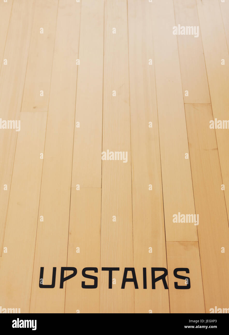 Upstairs signage on door Stock Photo - Alamy