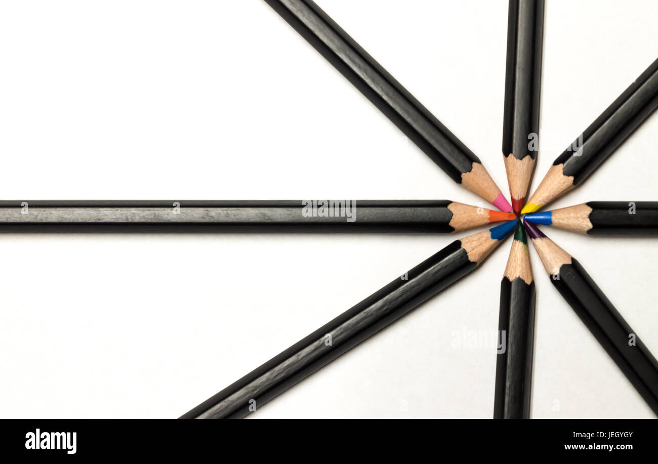 Colored pencil pinwheel Stock Photo - Alamy