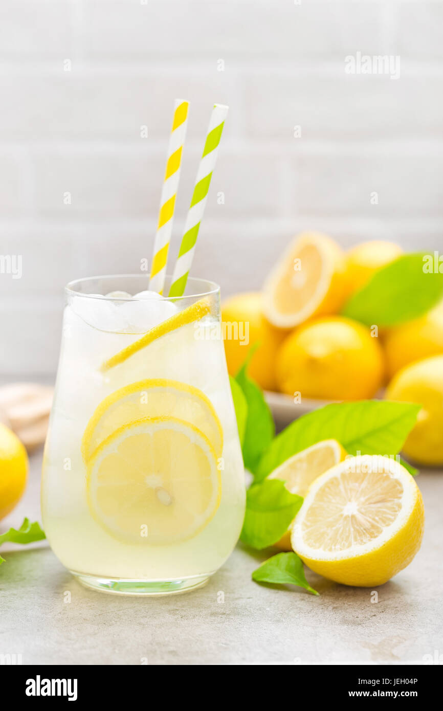 lemonade; lemon; drink; glass; juice; summer; fresh; background; fruit ...