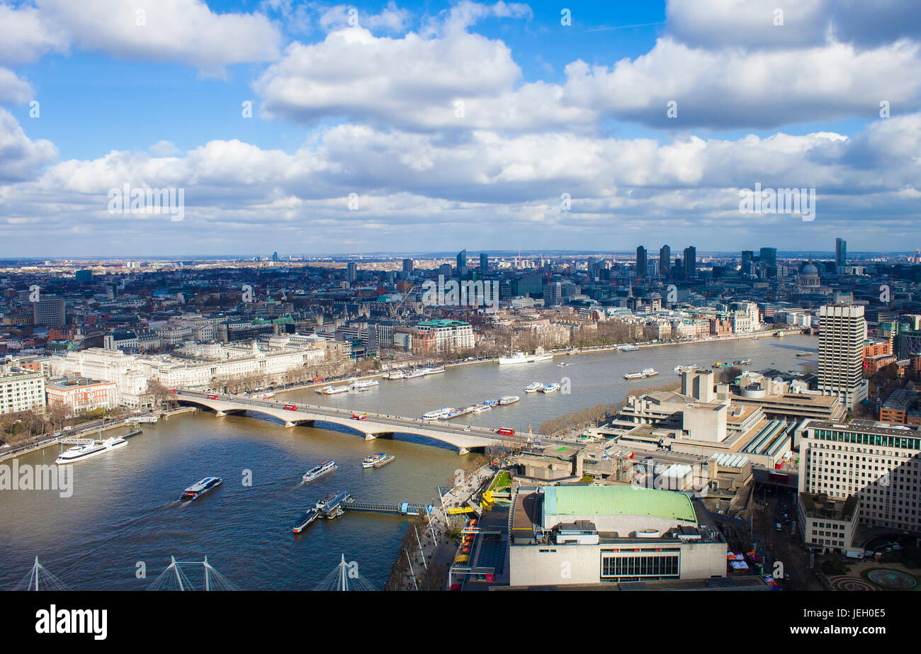 Thames river and London city, aerial view Stock Photo - Alamy