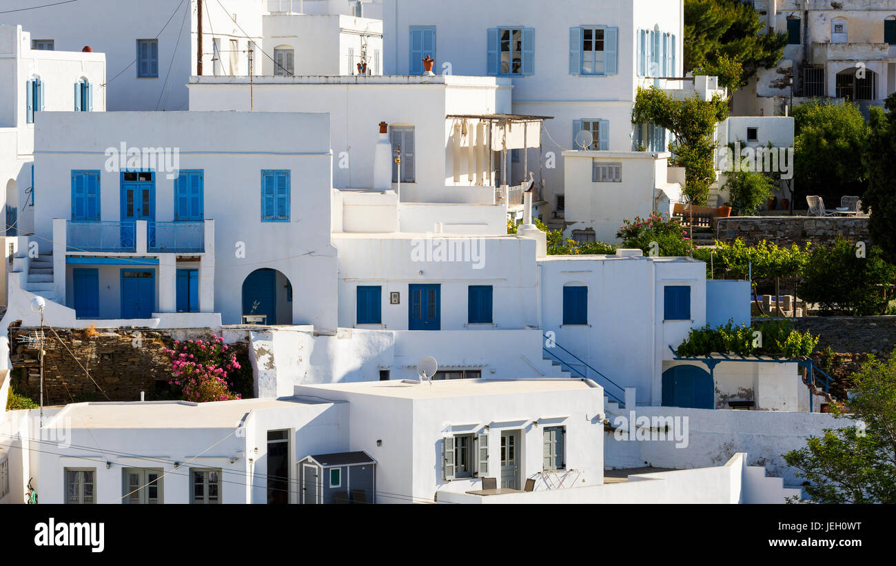 Typical Cycladic architecture in Artemonas village on Sifnos island in ...