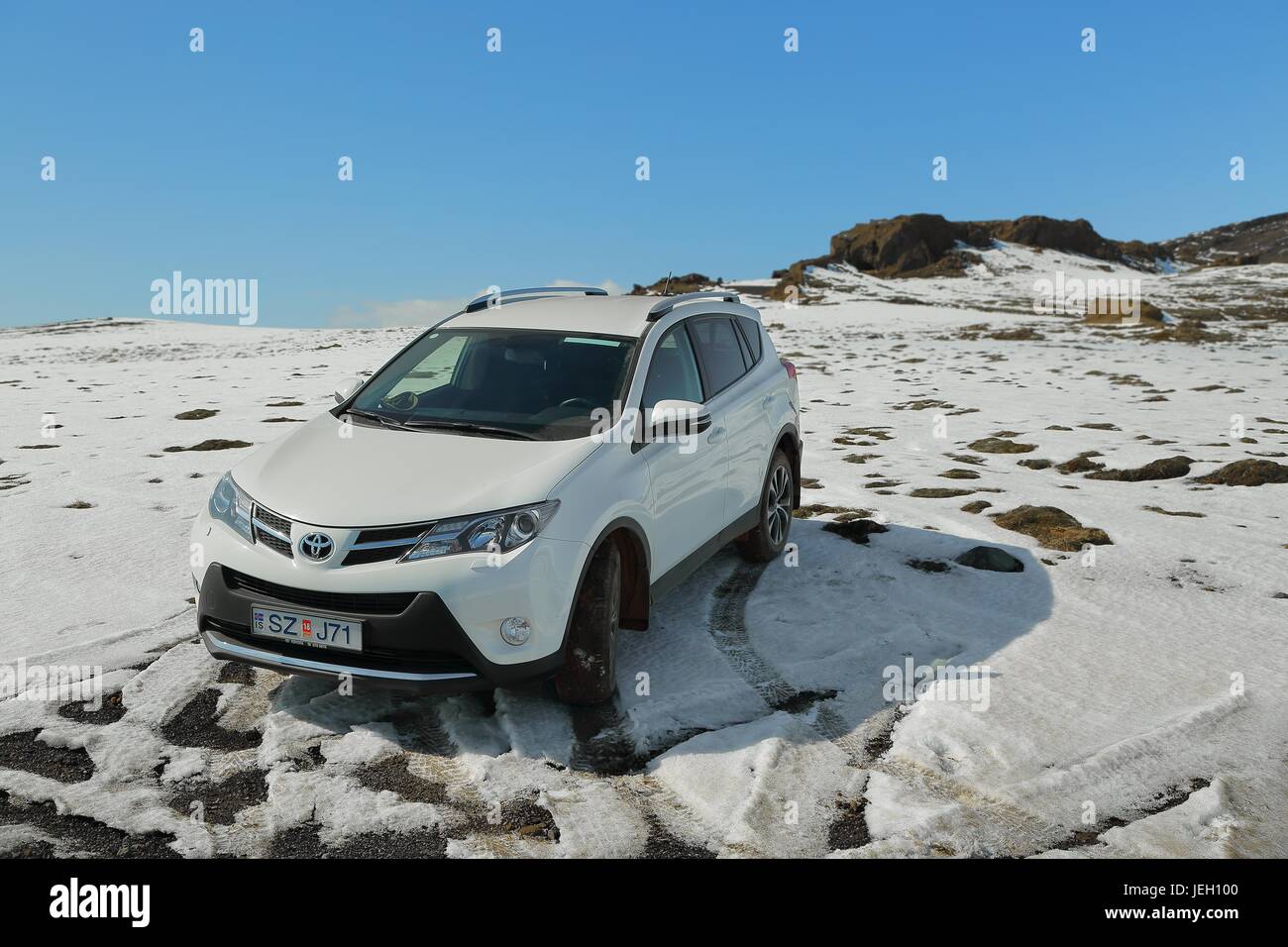 Toyota RAV4 on terrain Stock Photo - Alamy