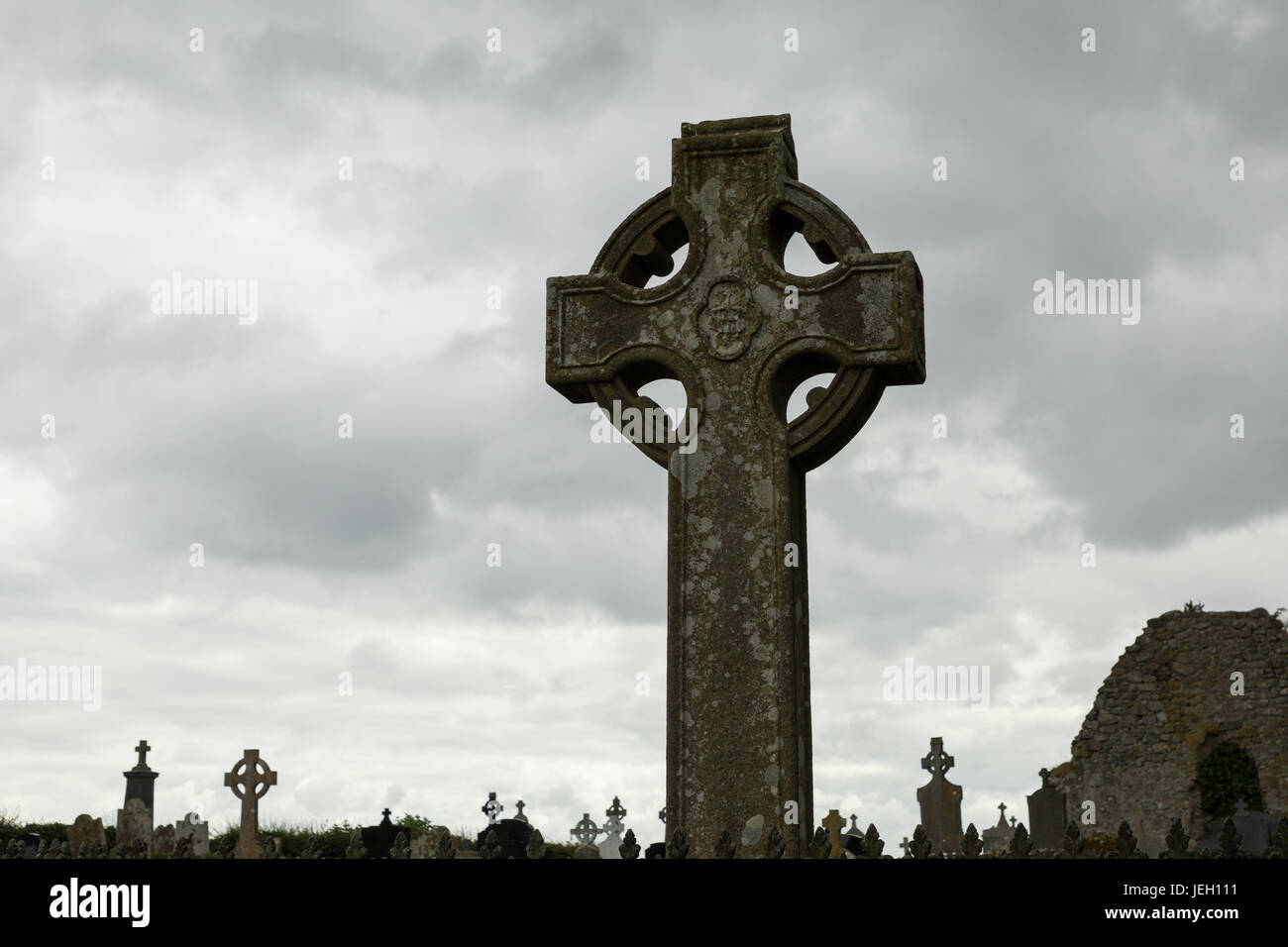 medieval Celtic cross in the Ardboe cemetery Stock Photo - Alamy