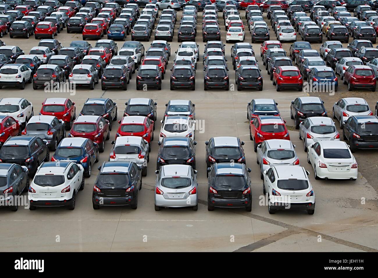 Many cars being imported Stock Photo - Alamy