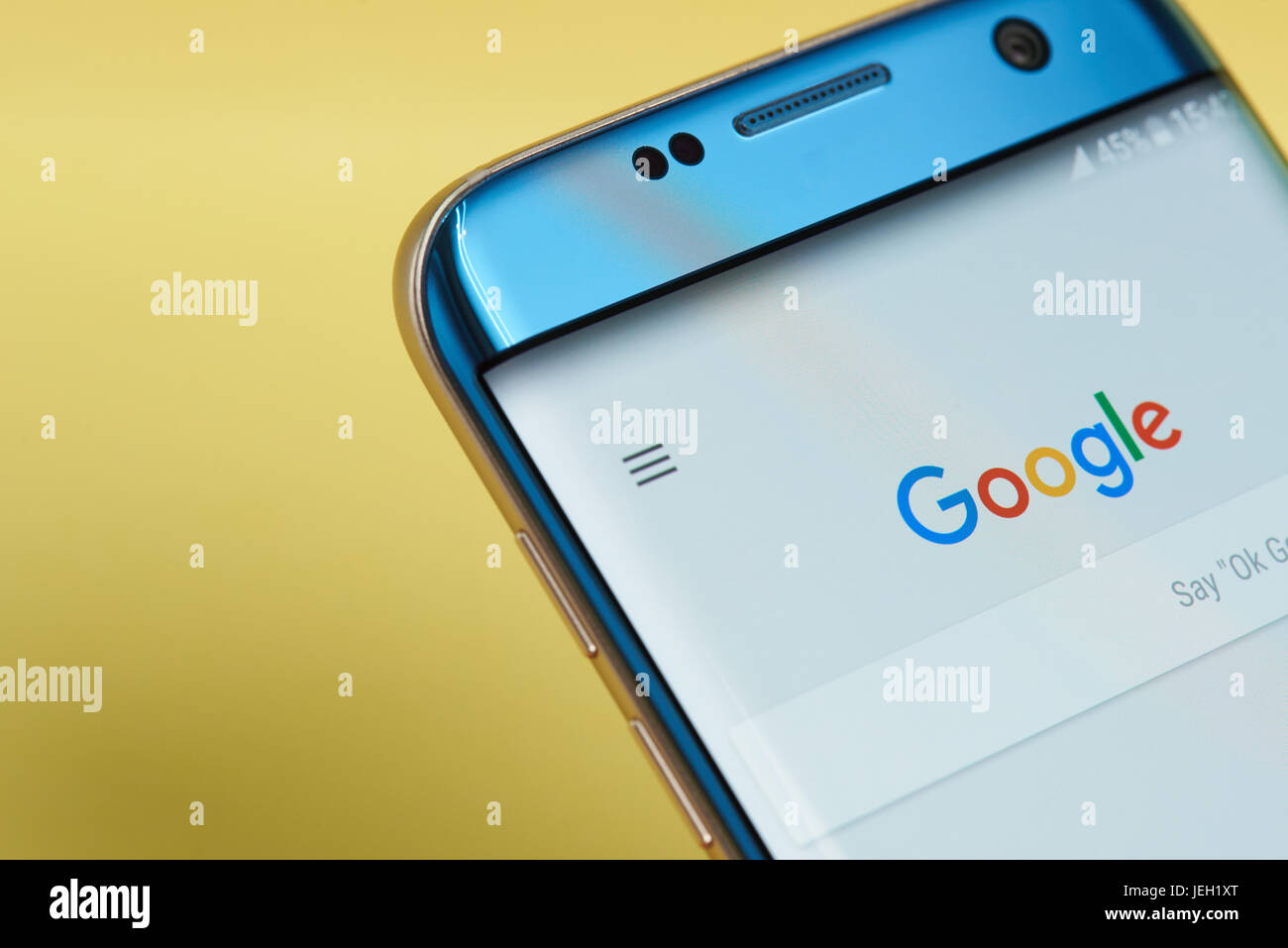 New york, USA - June 23, 2017: Google search application menu on ...