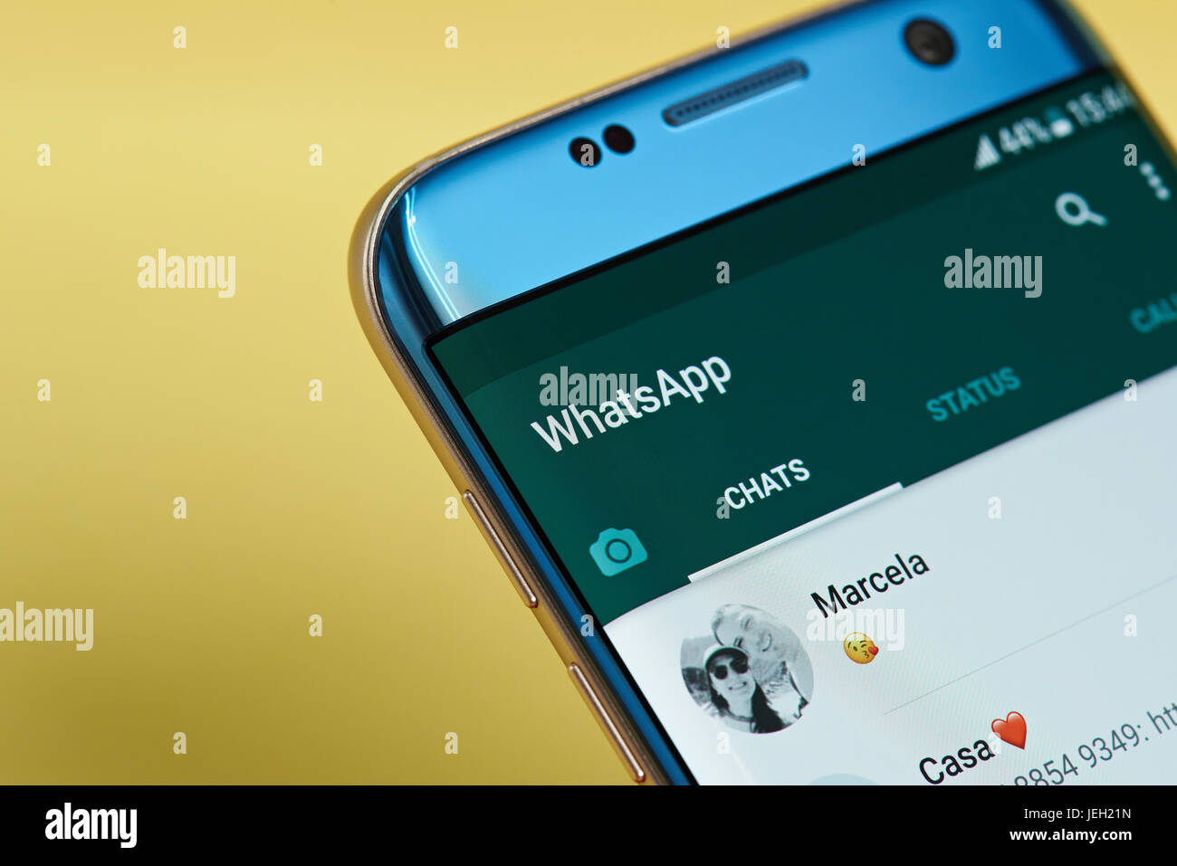 New york, USA - June 23, 2017: Whatsapp application menu on smartphone ...