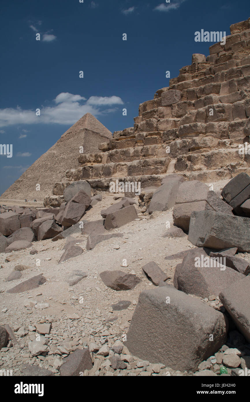 Survival of the Pyramids of Giza fallen stones Stock Photo - Alamy