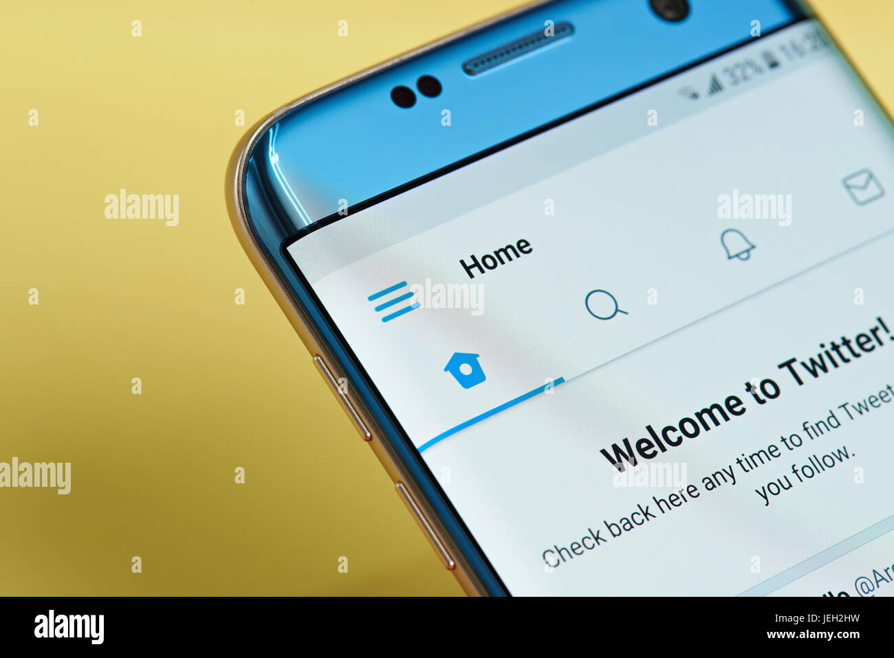 New york, USA - June 23, 2017: Twitter application menu on smartphone ...