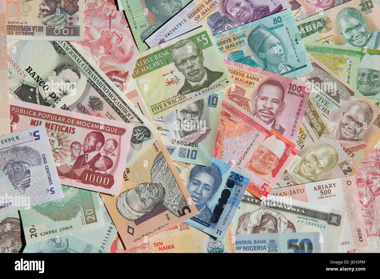 Variety of the African banknotes Stock Photo - Alamy