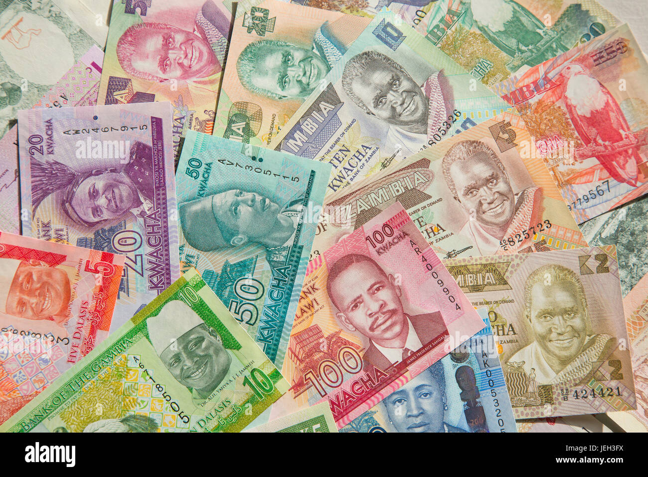 Variety of the African banknotes Stock Photo - Alamy
