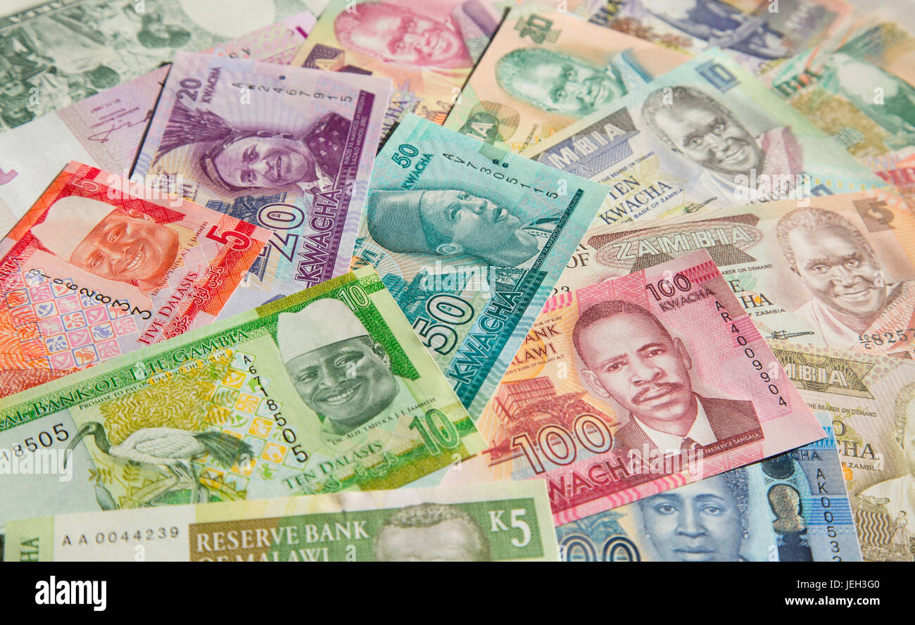Variety of the African banknotes Stock Photo - Alamy