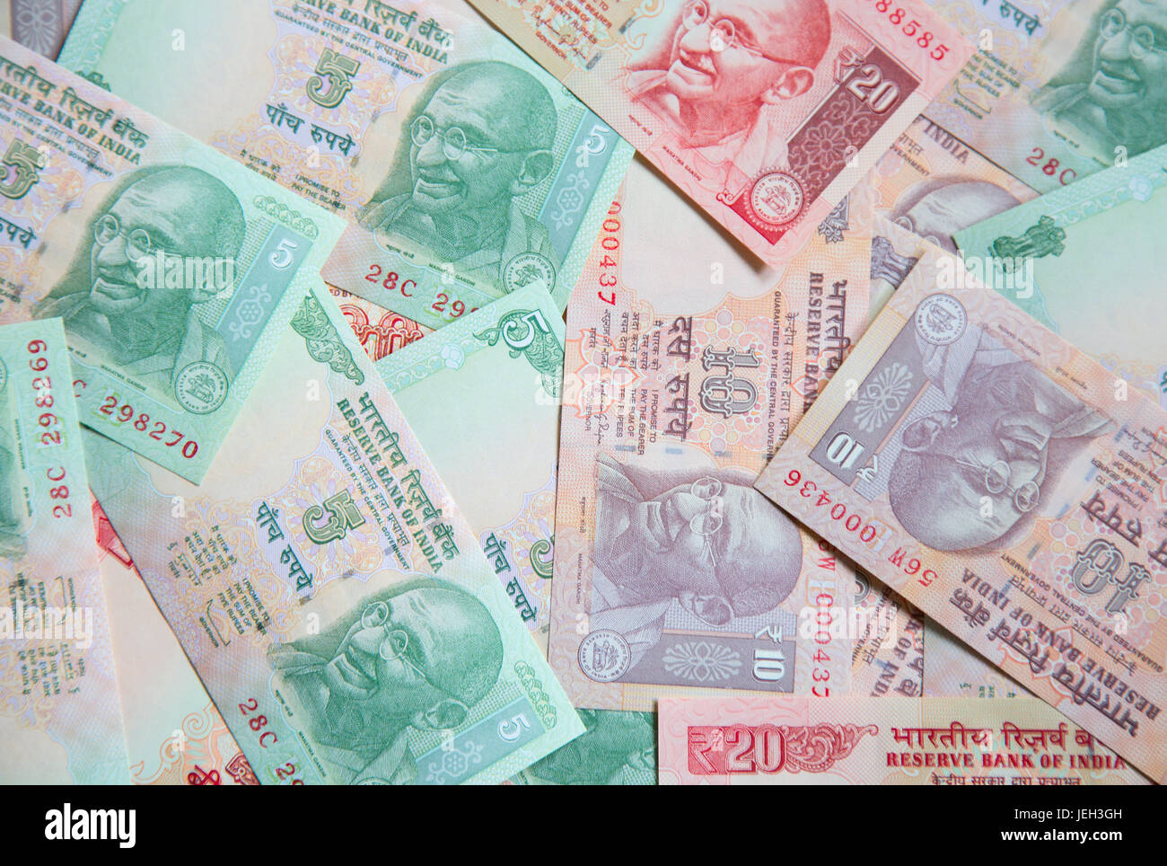 Collection of the Indian banknotes Stock Photo - Alamy