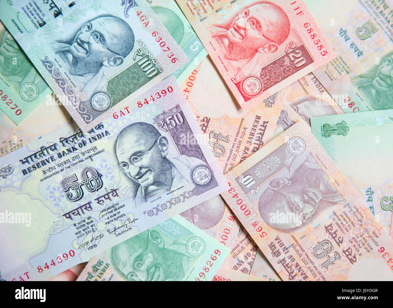 Collection of the Indian banknotes Stock Photo - Alamy