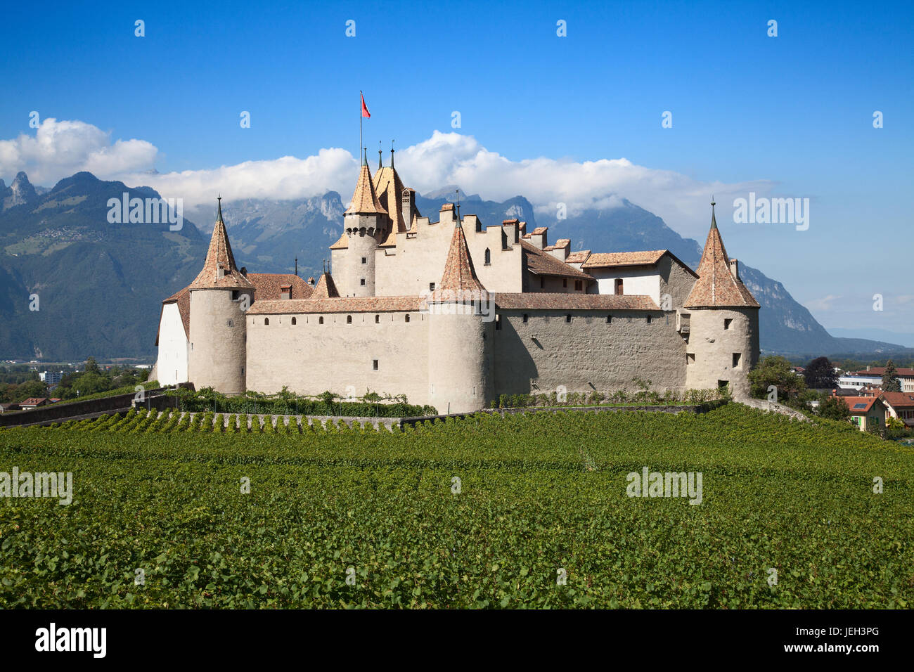 Famous castle Chateau d'Aigle in canton Vaud, Switzerland Stock Photo ...