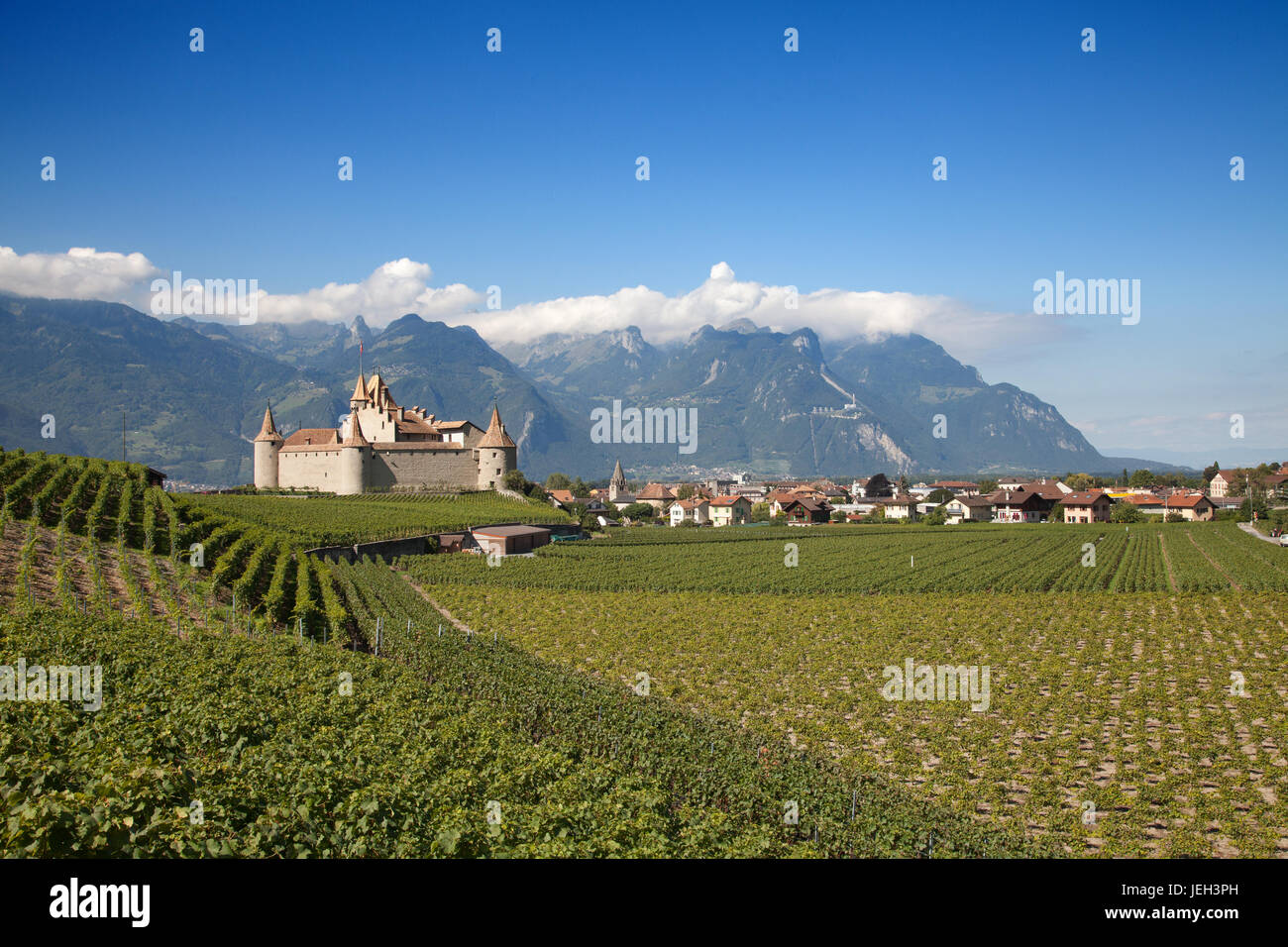 Famous castle Chateau d'Aigle in canton Vaud, Switzerland Stock Photo ...