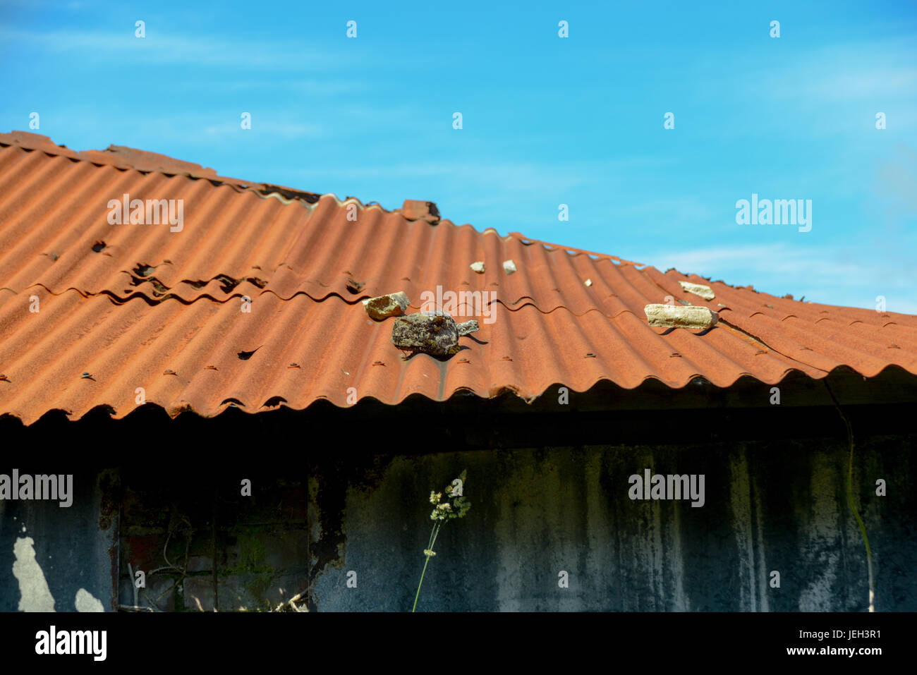 Rusted corrugated metal roof on farm building Stock Photo - Alamy