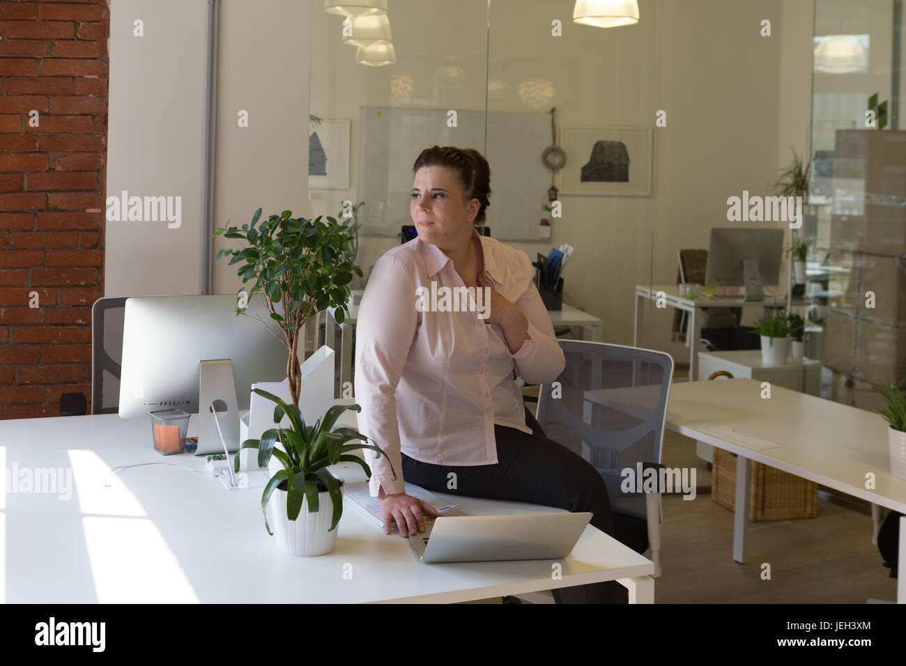 Office woman at work in different regular business situations Stock ...