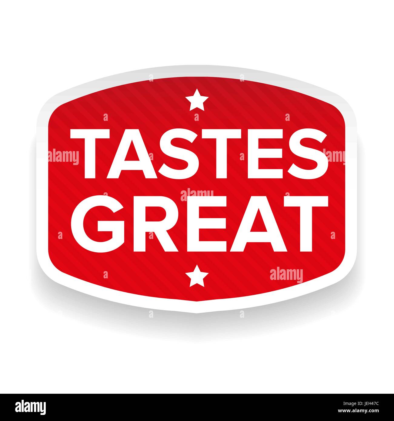 Tastes Great sticker vector red Stock Vector Image & Art - Alamy