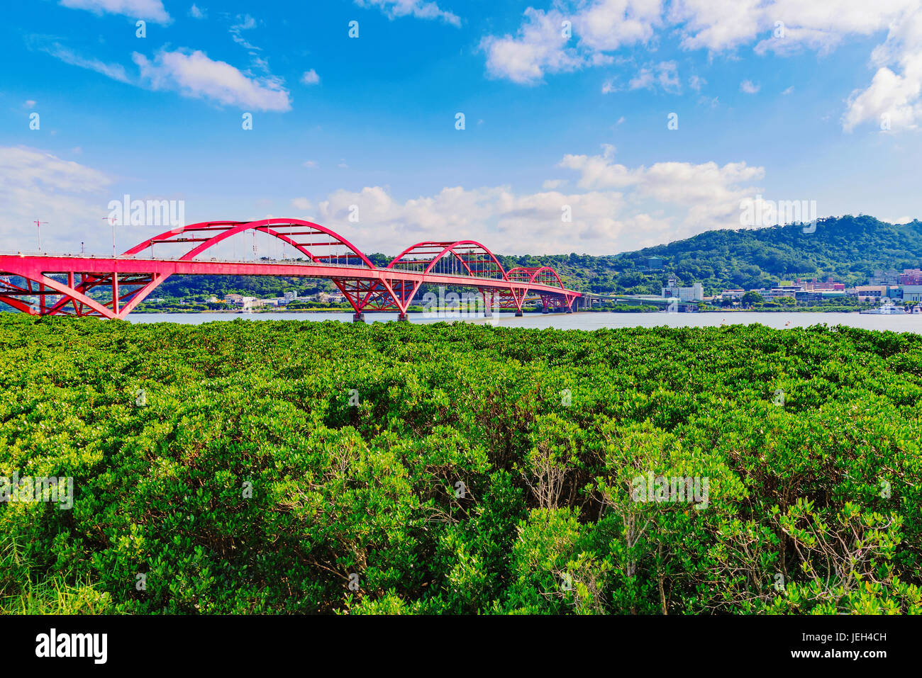 Scenic view of Guandu bridge on a sunny day in taipei Stock Photo - Alamy